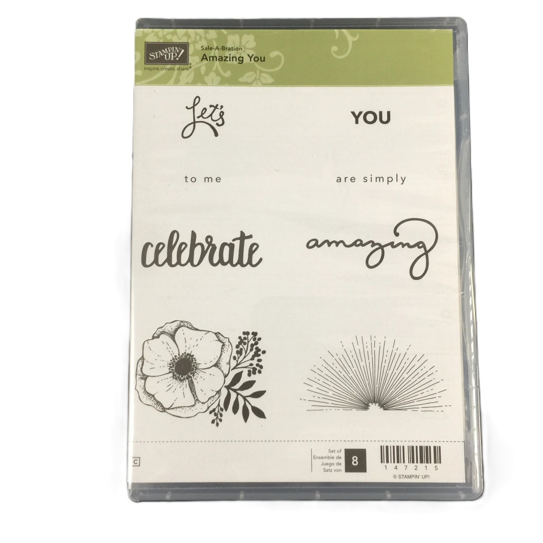 Stampin' Up AMAZING YOU Stamp Set Inspirational Sentiments Flowers 8 ...