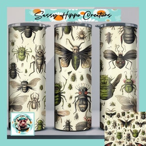 Skinny Tumbler Creepy Bugs Insects Crawly Spooky Halloween Stainless ...
