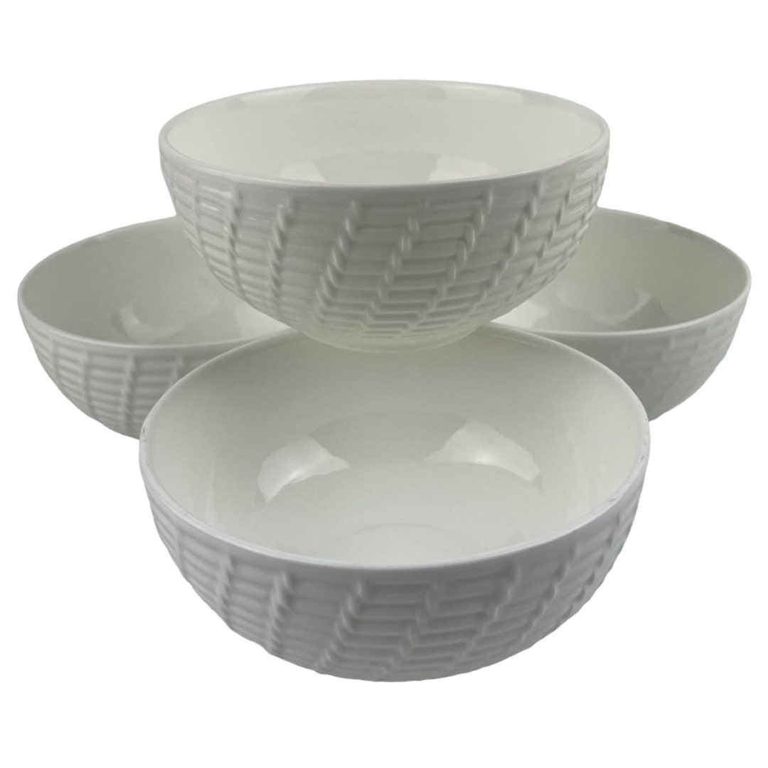 222 Fifth Basket Weave Soup Cereal Bowls Set of 4 Swirl Weave 5 3/4 ...
