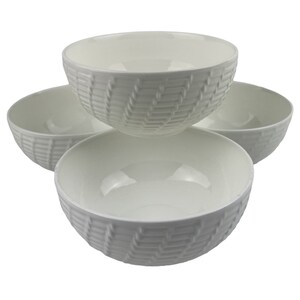 222 Fifth Basket Weave Soup Cereal Bowls Set of 4 Swirl Weave 5 3/4 ...