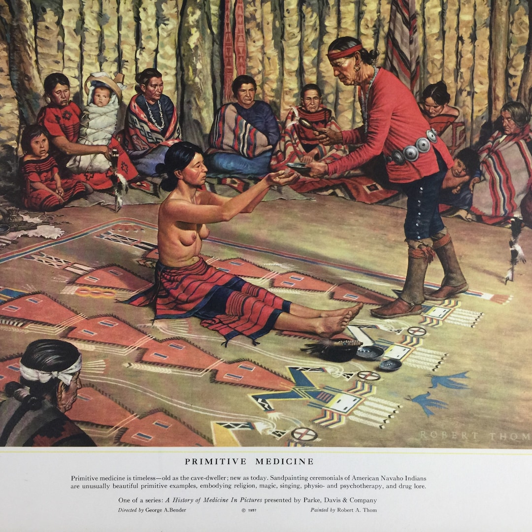 Original Medical Print Primitive Medicine History of Medicine in ...