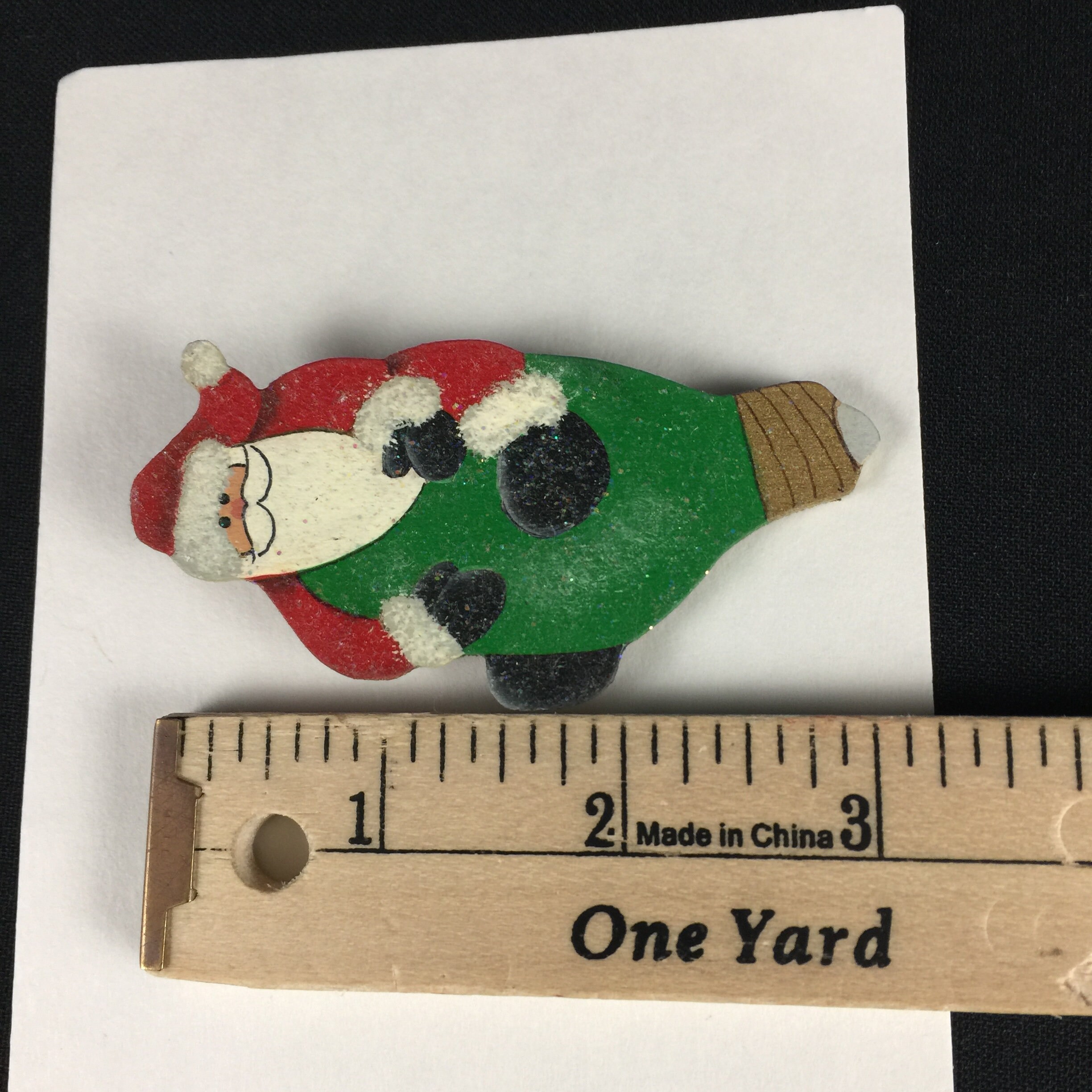 Brooch Christmas Pin Santa Claus on Christmas Bulb Merry Christmas Hand ...