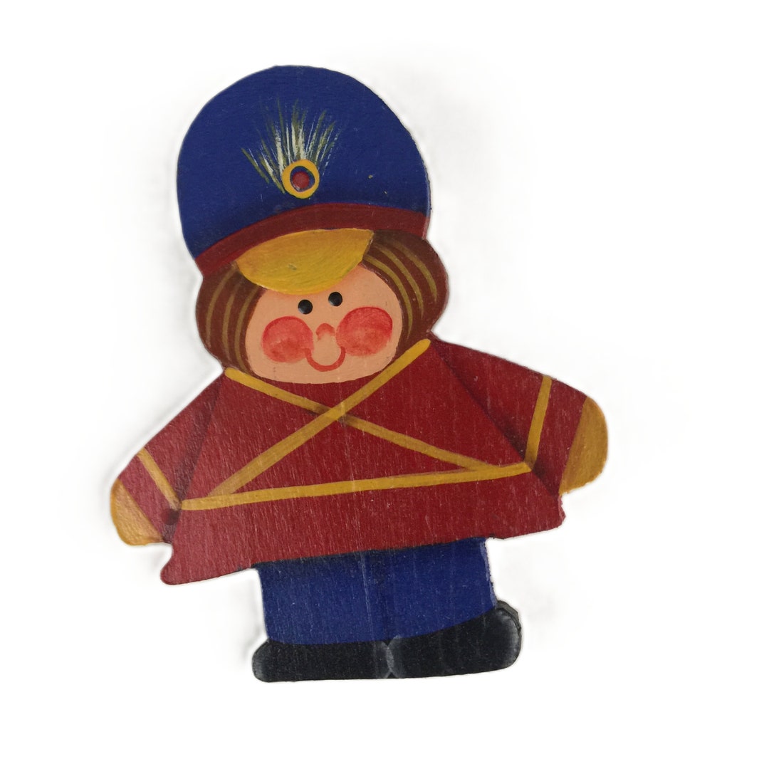 Brooch Christmas Pin Toy Soldier Hand Painted Hand Done Wooden Locking ...