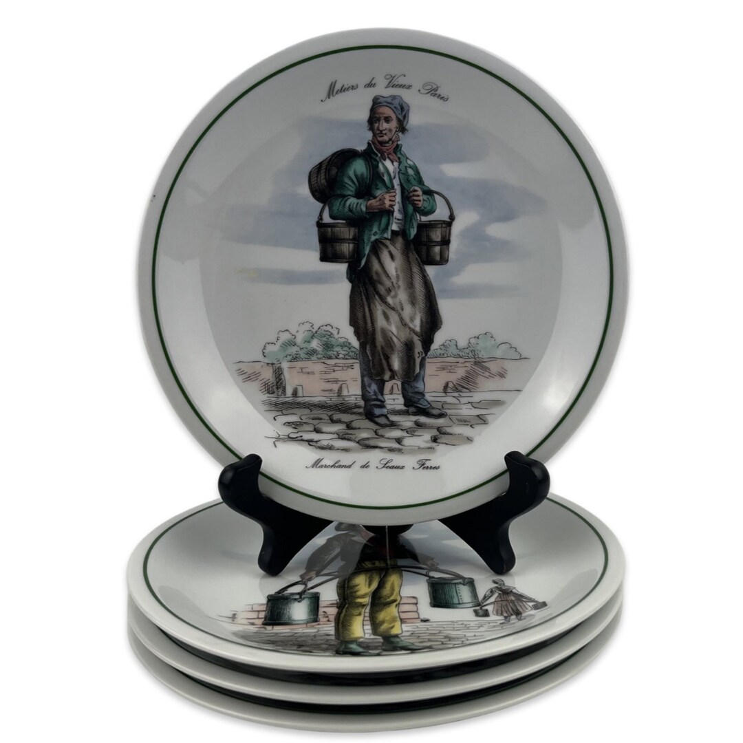 Tradition CNP France Plates Set of 4 Metiers Du Vieux Paris Marchand ...