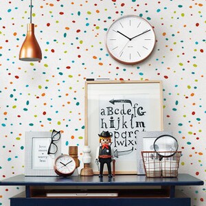 Dots Wallpaper | Colorful Removable Mural | Peel and Stick Wall Decor ...