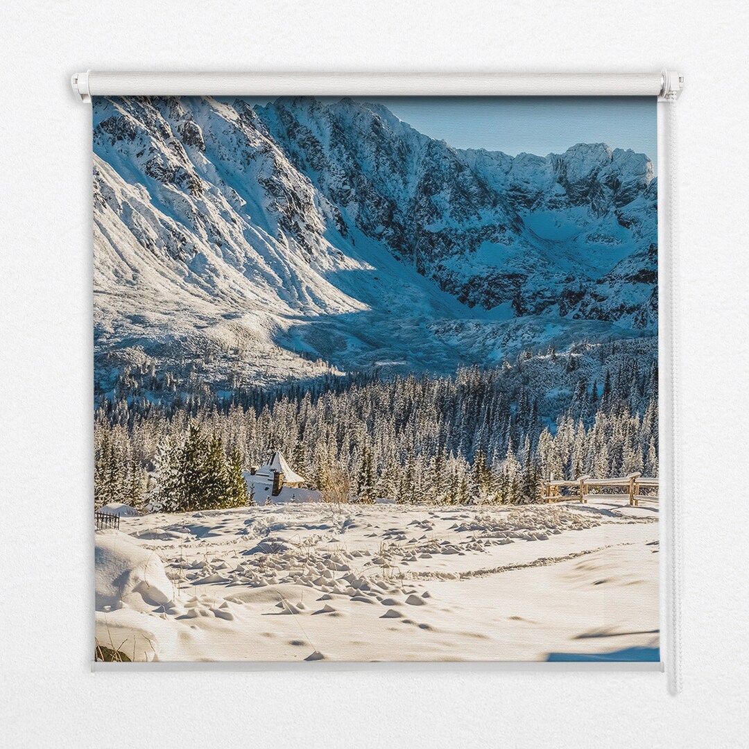Roller Blinds, Light Diffusing or Darkening, Blackout, Mountains, Beige ...
