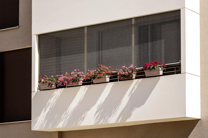 Line Grid Exterior Roller Shades, Structures Window Treatments, Gray ...