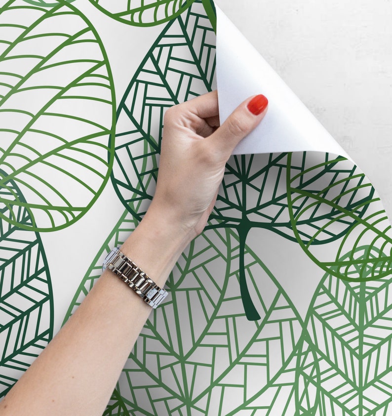 Leaf Pattern Removable Wallpaper Peel and Stick Seamless - Etsy