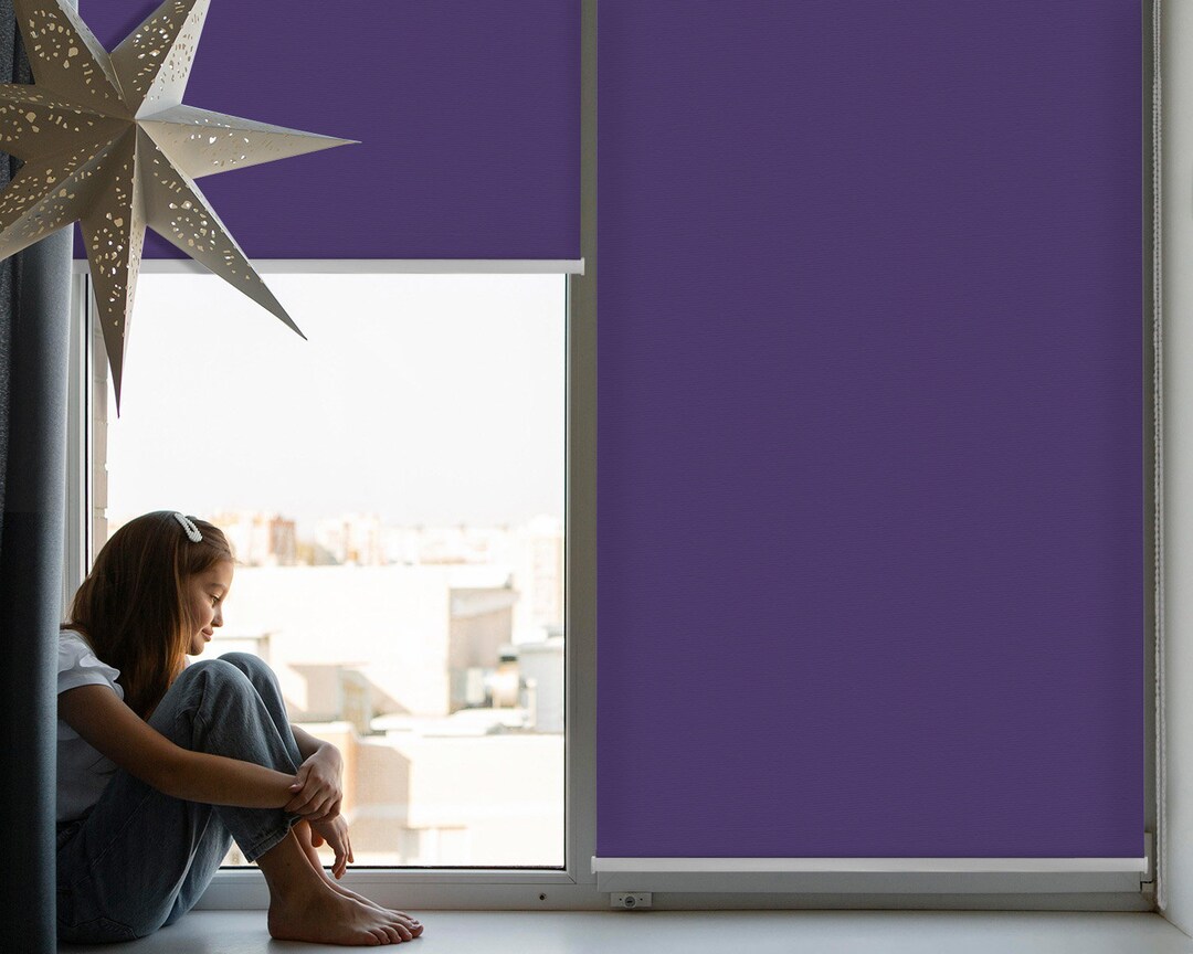 Roller Blinds, Light Diffusing or Darkening, Blackout, Purple, Solid ...