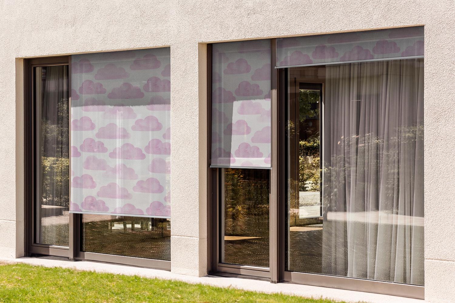 Pink Clouds Patio Roller Blinds, Patterns Window Treatments, Pink ...