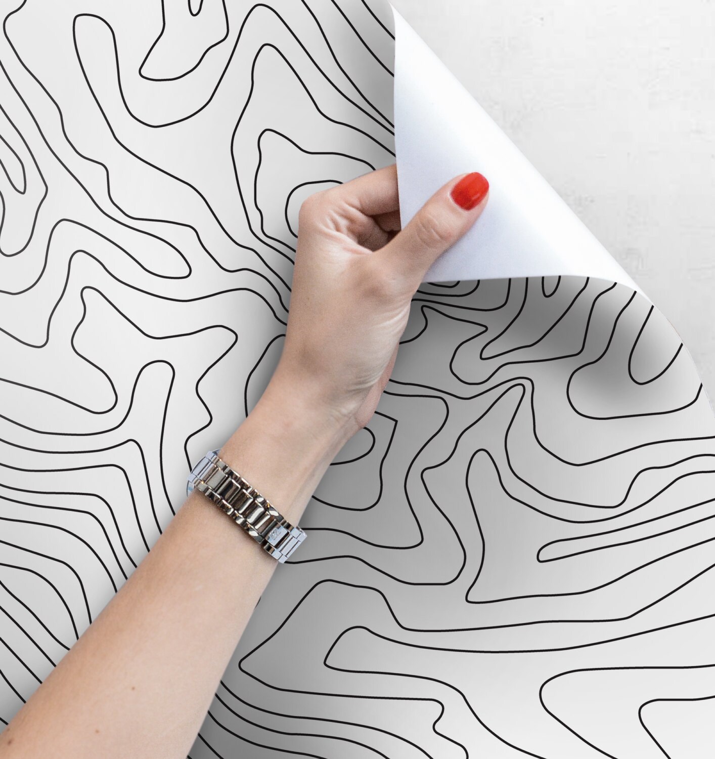 Topographic map pattern line design minimalistic and | Etsy