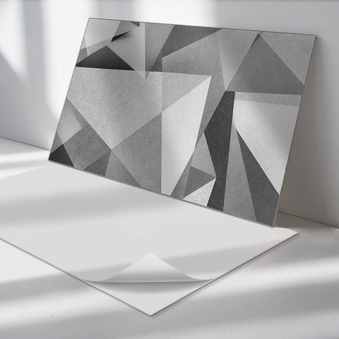 Abstract Polygon Panel Stickers, Gray Peel and Stick Panels, Splashback ...