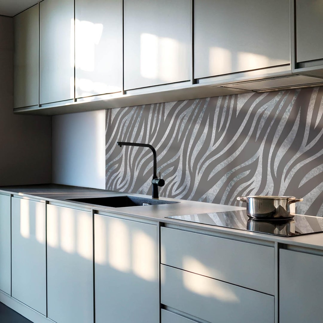 Pattern of Wavy Lines Panel Stickers, Gray Peel and Stick Panels ...
