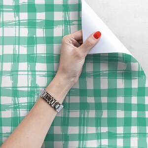 Handdrawn Check Pattern Wallpaper, Peel and Stick Mural, Wall Covering ...