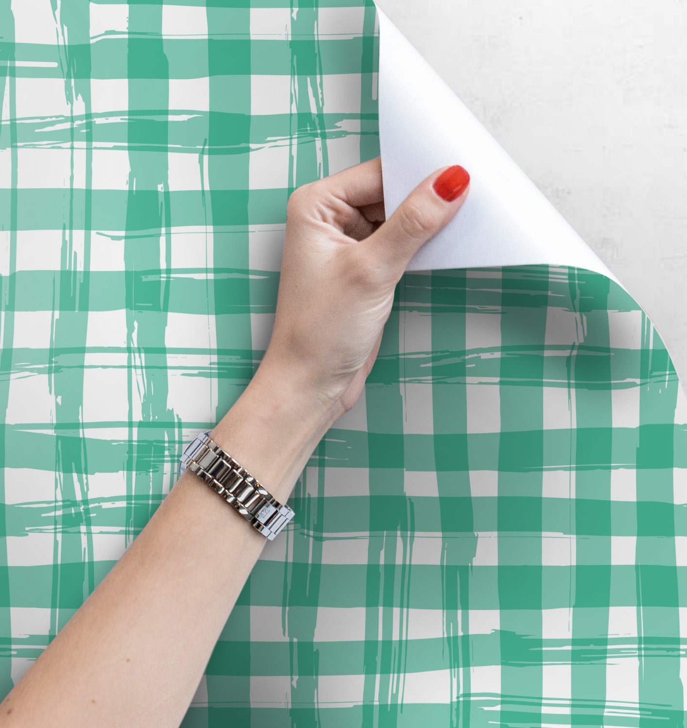 Handdrawn Check Pattern Wallpaper Peel and Stick Mural Wall | Etsy