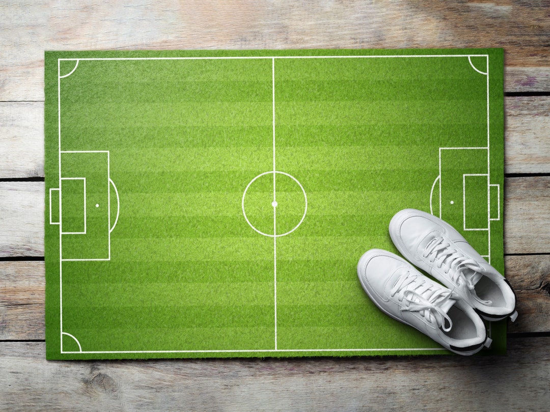 Football Pitch Welcome Mat, Personalized Doormat, Green Entrance Mat ...