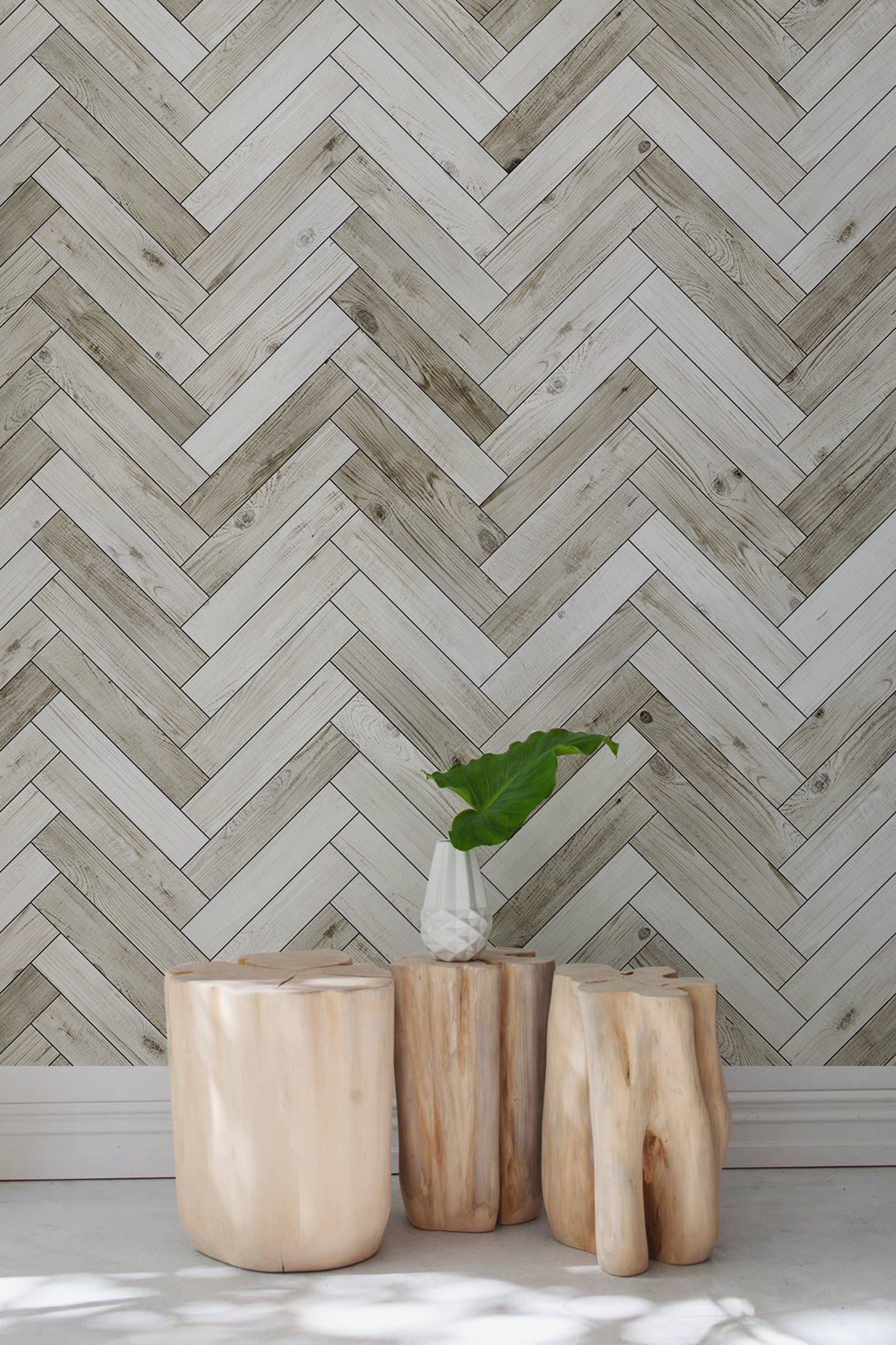 Wooden Panels Removable Wallpaper, Wood Pattern, Geometric Wall Decor ...