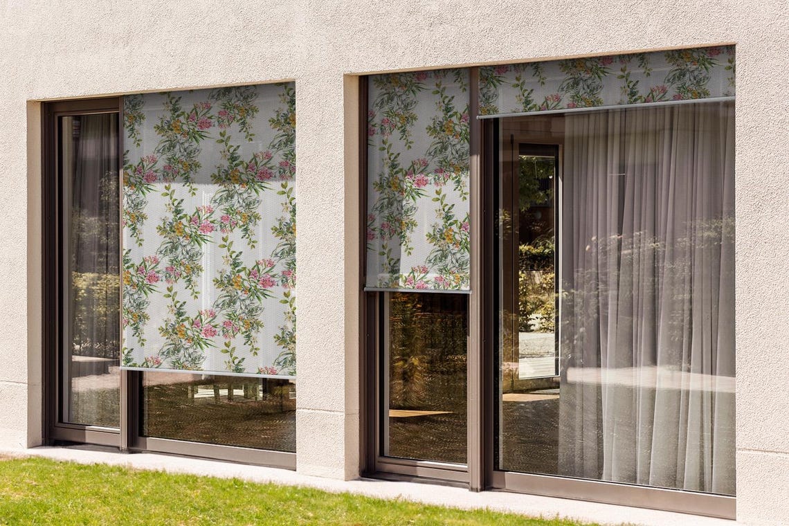 Colorful Wildflowers Balcony Shades, Plants Window Shades, Multicolour ...