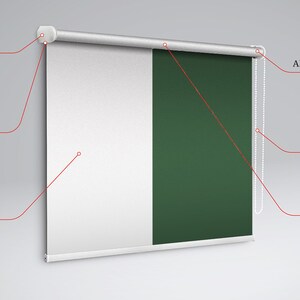 Roller Blinds, Light Diffusing or Darkening, Blackout, Dark Green ...