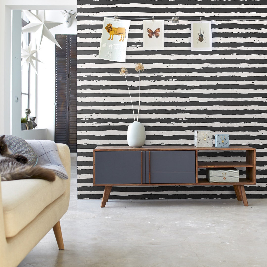 Wall Stripes | Stripe Wall Cover | Removable Wallpaper | Any Color ...