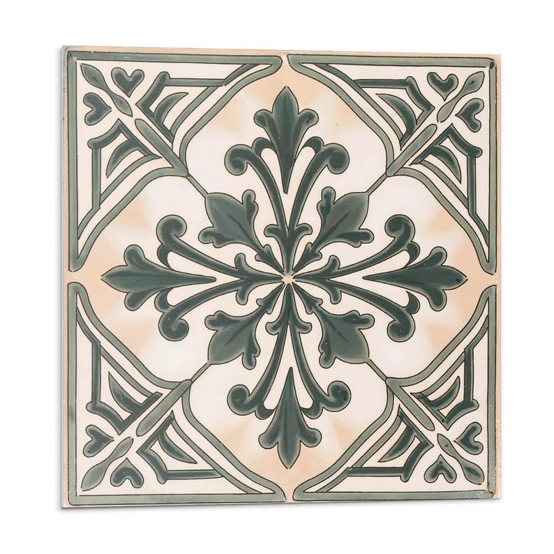 Plant Pattern in A Square PVC Floor Tiles, Green Tile Stickers ...