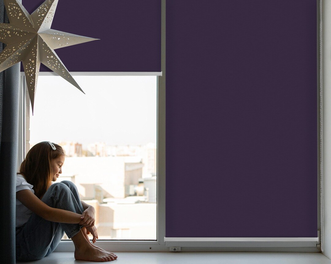Roller Blinds, Light Diffusing or Darkening, Blackout, Dark Violet ...