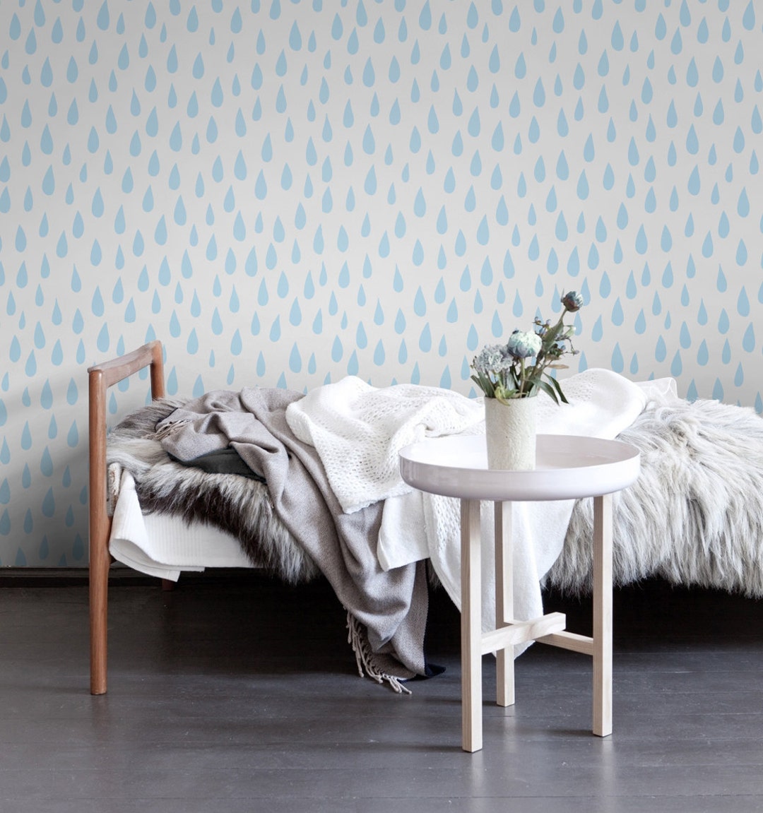 Self Adhesive Rain Drop Wallpaper, Rainy Wall Mural, Rain Drop Decal ...