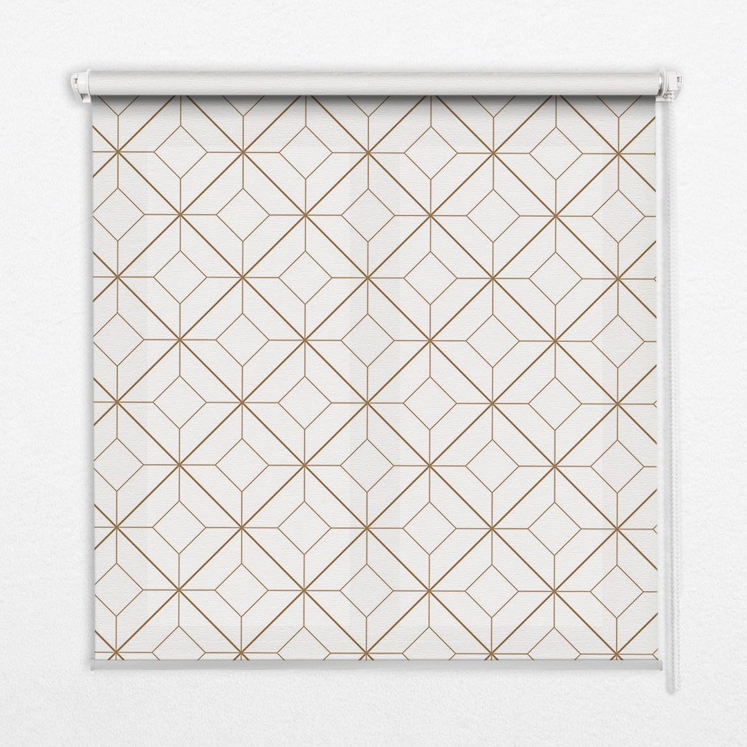Roller Blinds, Blackout or Sheer Option, Fancy Diamonds, Brown and ...