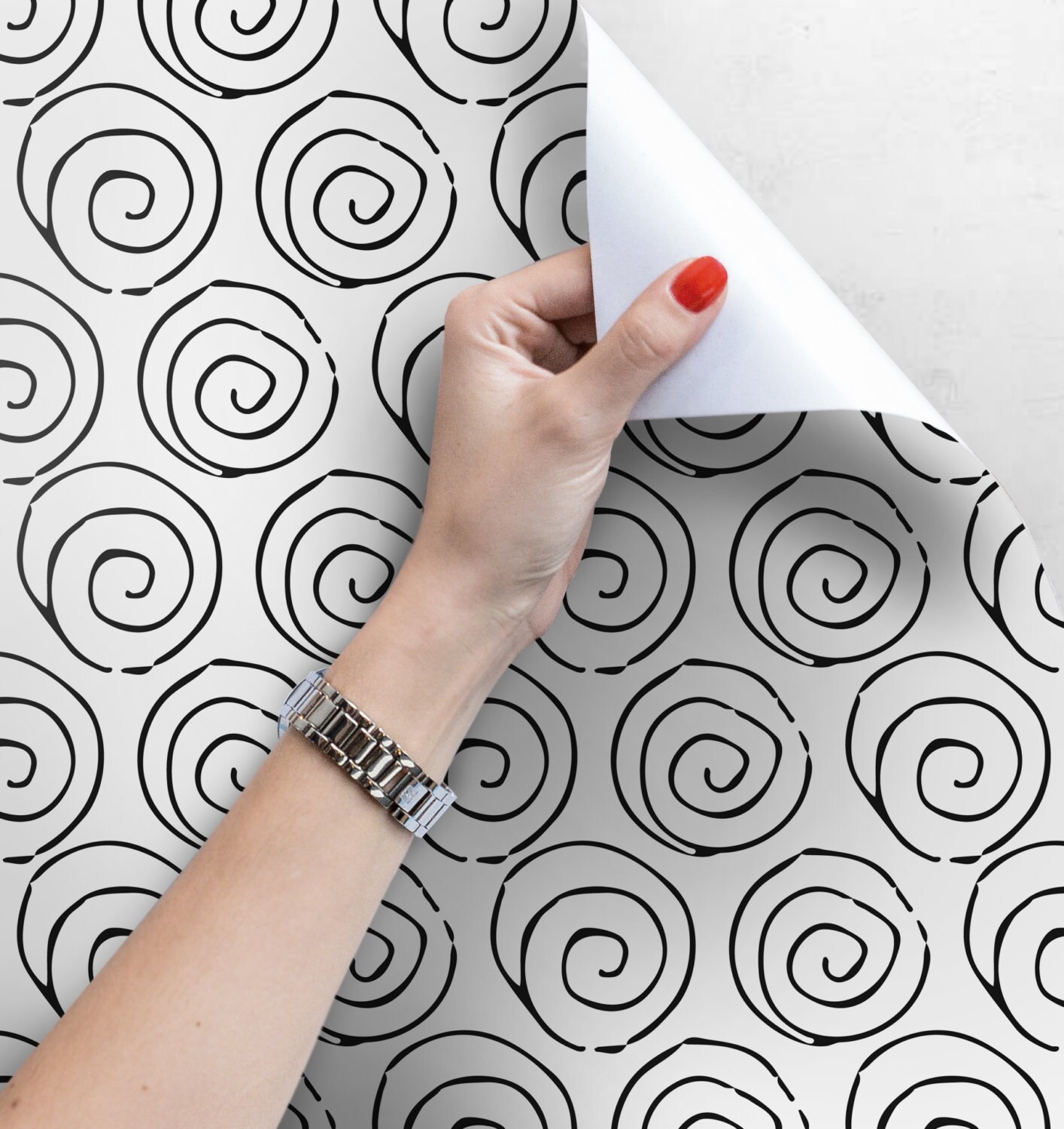 Squiggly Circles Pattern, Minimalistic, Black and White Wallpaper ...