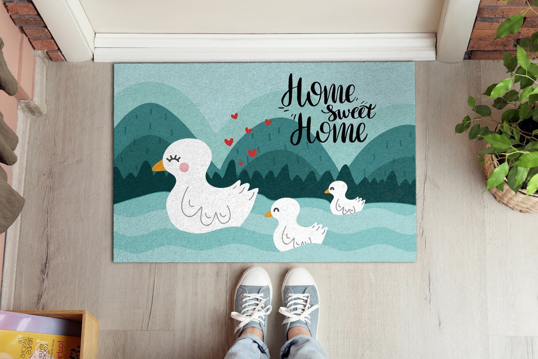 Sweet Home Ducks Welcome Mat, Personalized Doormat, Animal Pattern ...