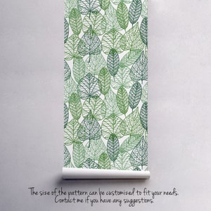 Leaf Pattern Removable Wallpaper Peel and Stick Seamless Pattern Wall ...