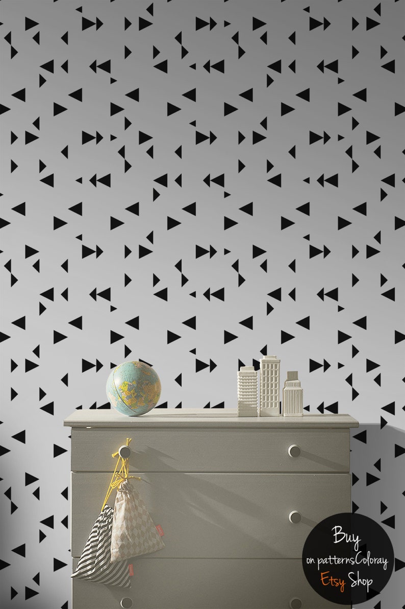 Tiny Triangles Pattern Regular Shapes Geometric Wallpaper | Etsy