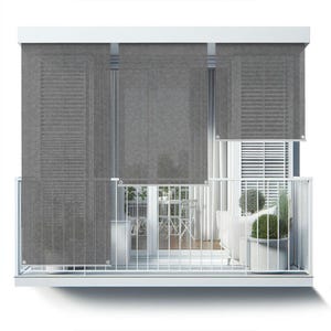 Line Grid Exterior Roller Shades, Structures Window Treatments, Gray ...