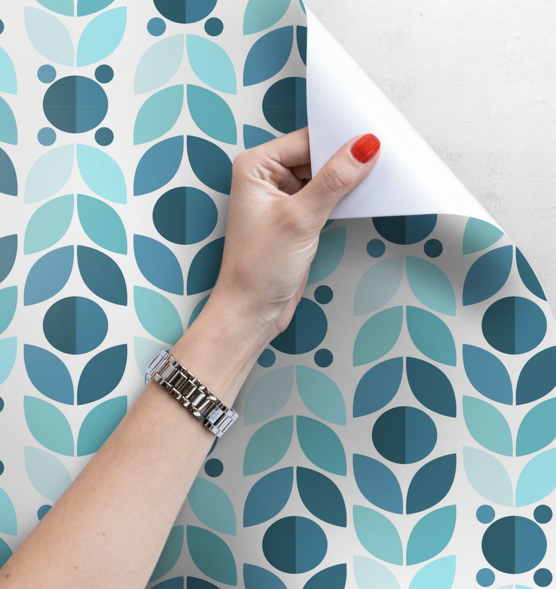 Peel and Stick Geometric Pattern Removable Wallpaper, Watercolor ...