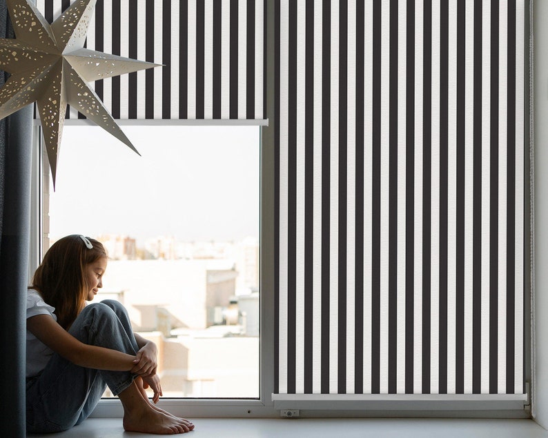 Roller Blinds, Light Diffusing or Darkening, Blackout, Black and White ...