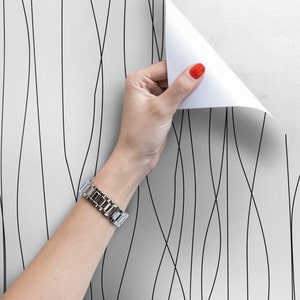 Chaotic Lines Pattern, Simple White Removable Wallpaper, Minimalistic ...