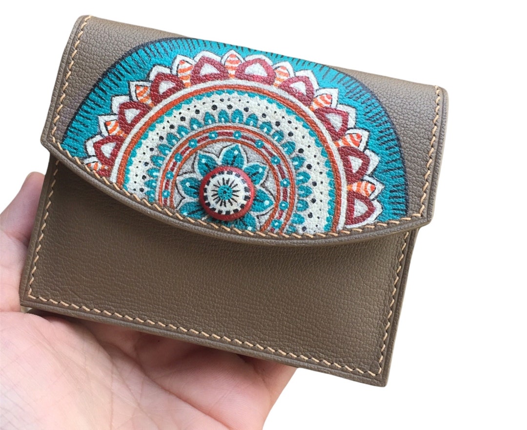 Hand-painted Card Wallet, Luxury Card Wallet - Etsy