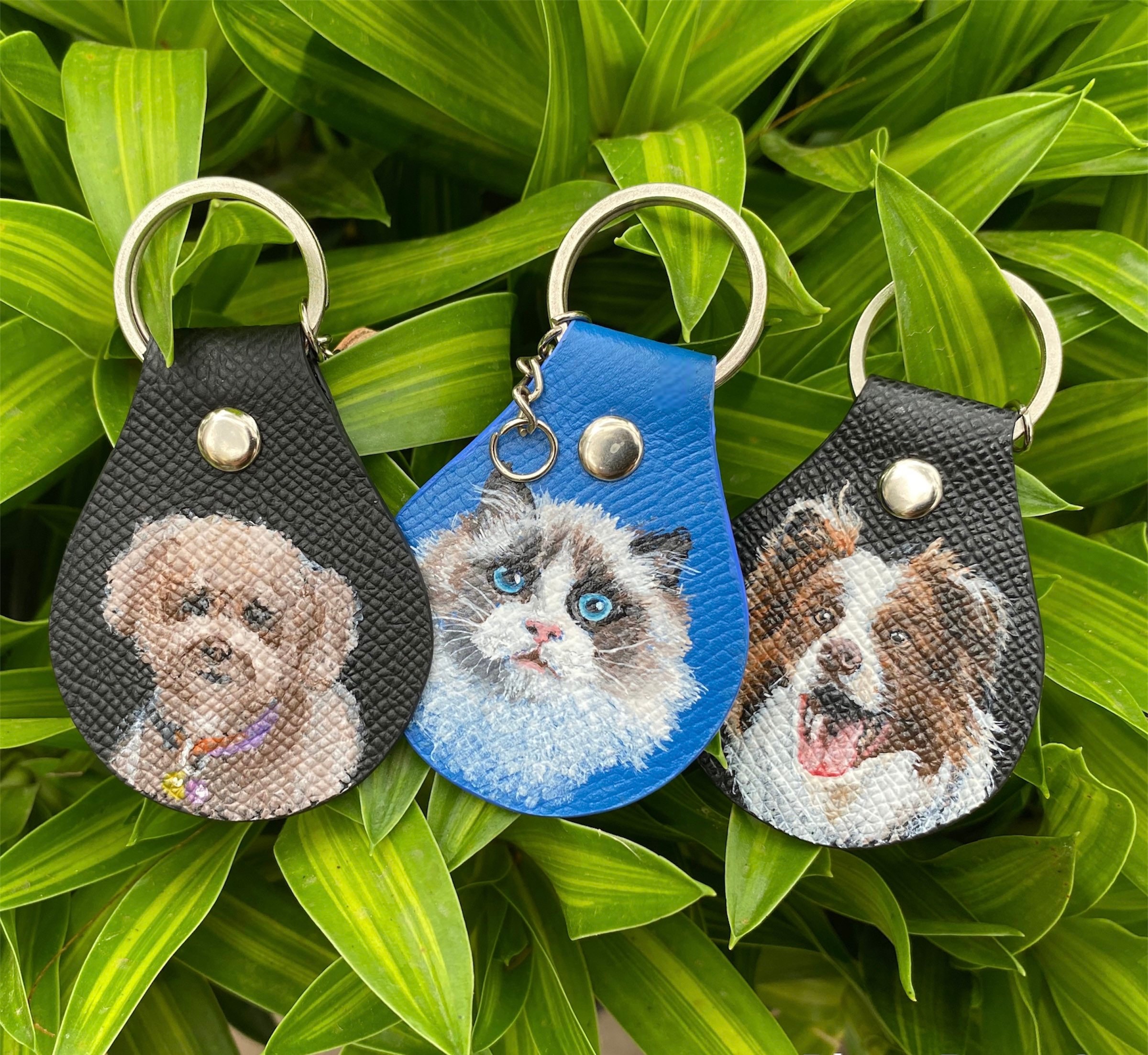Pet Drawing Key Chainpersonalized Hand-painted Key Chain - Etsy