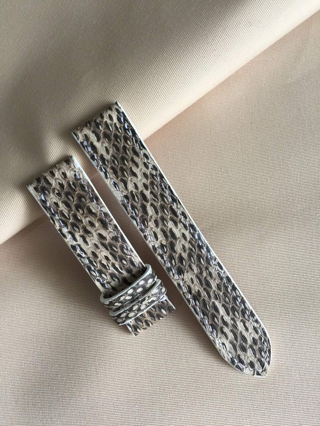 Hand-stitched Snakeskin Watch Strap: Exotic Leather Band - Etsy