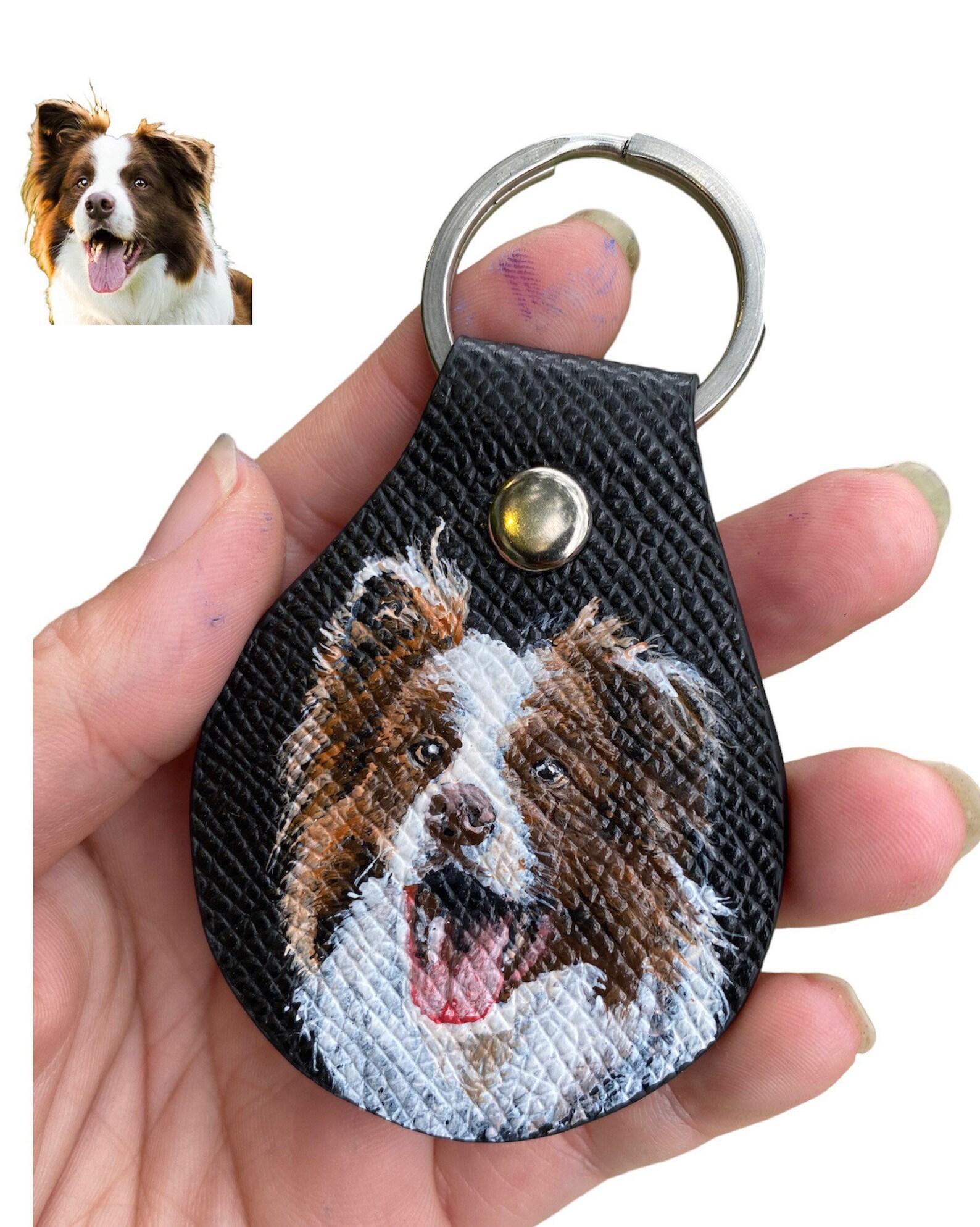 Pet Drawing Key Chainpersonalized Hand-painted Key Chain - Etsy