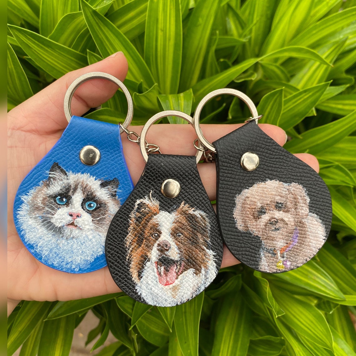 Pet Drawing Key Chainpersonalized Hand-painted Key Chain - Etsy