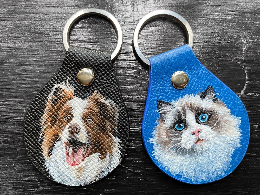 Pet Drawing Key Chainpersonalized Hand-painted Key Chain - Etsy