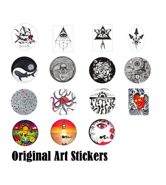 Artsy Stickers Decorative Laptop Stickers Art Decals for | Etsy
