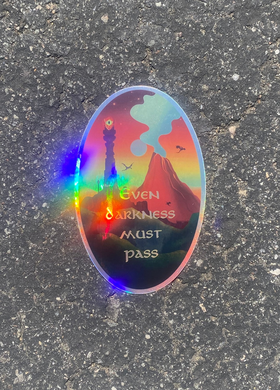 Lord of the Rings Book Holographic Sticker, Fantasy, Reflective ...