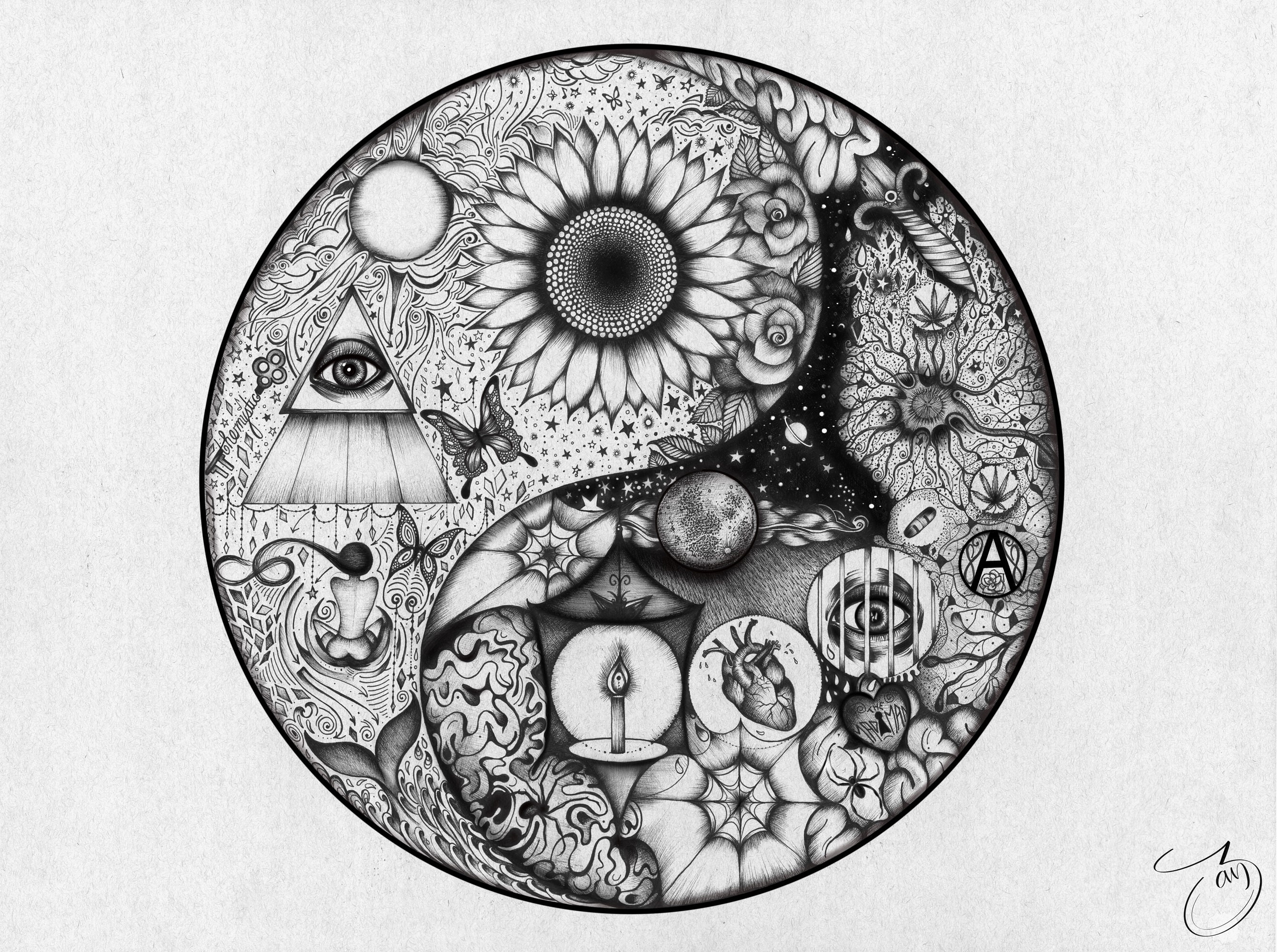 Trippy Yin Yang Art