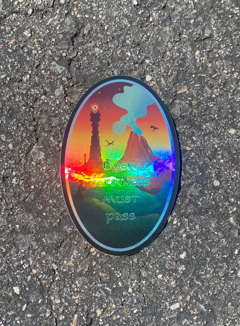 Lord of the Rings Book Holographic Sticker, Fantasy, Reflective ...