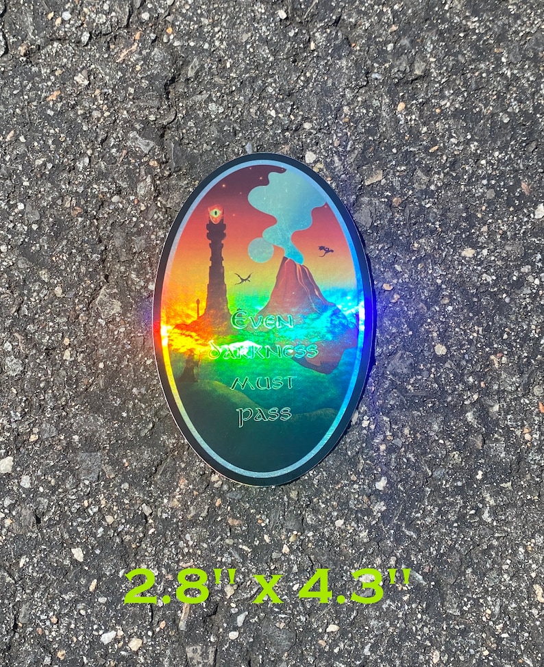 Lord of the Rings Book Holographic Sticker, Fantasy, Reflective ...