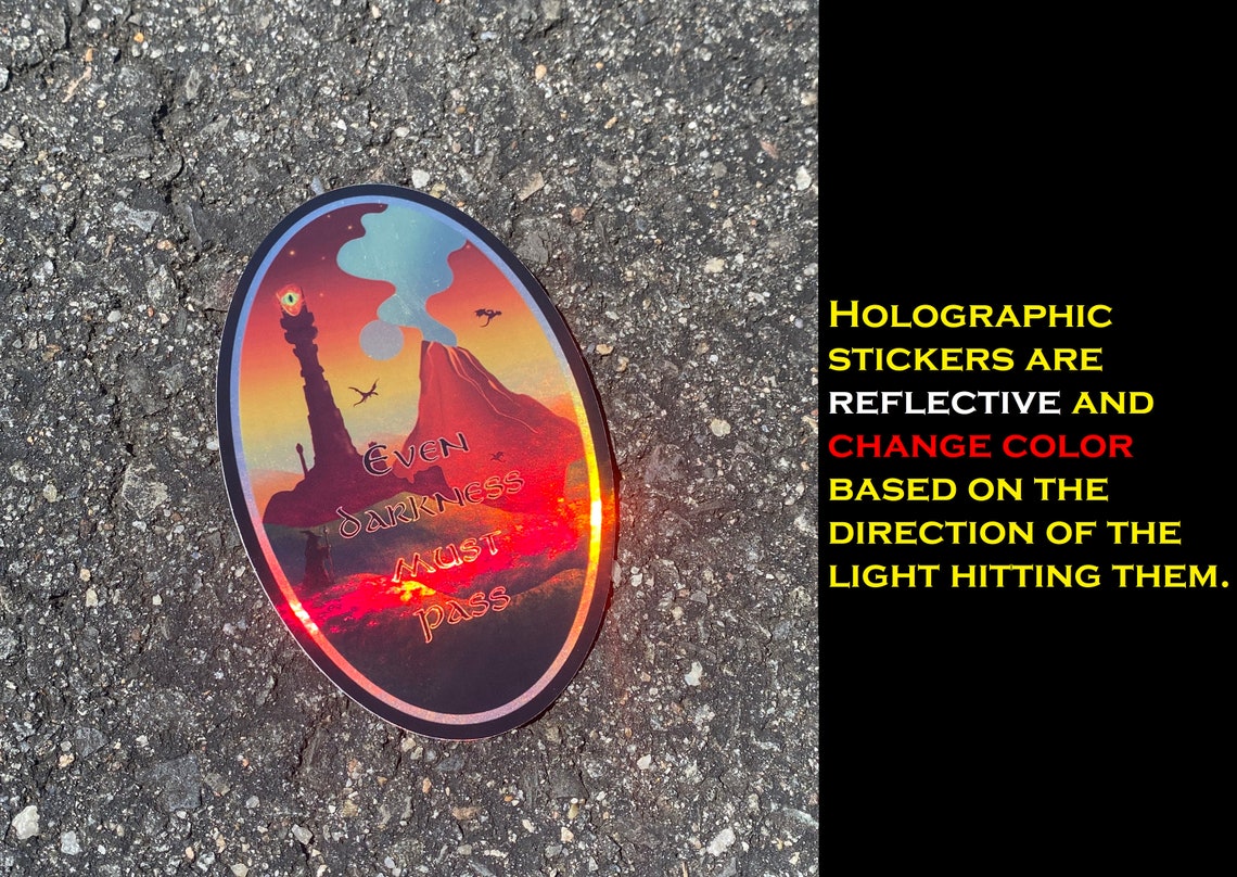 Lord of the Rings Book Holographic Sticker, Fantasy, Reflective ...