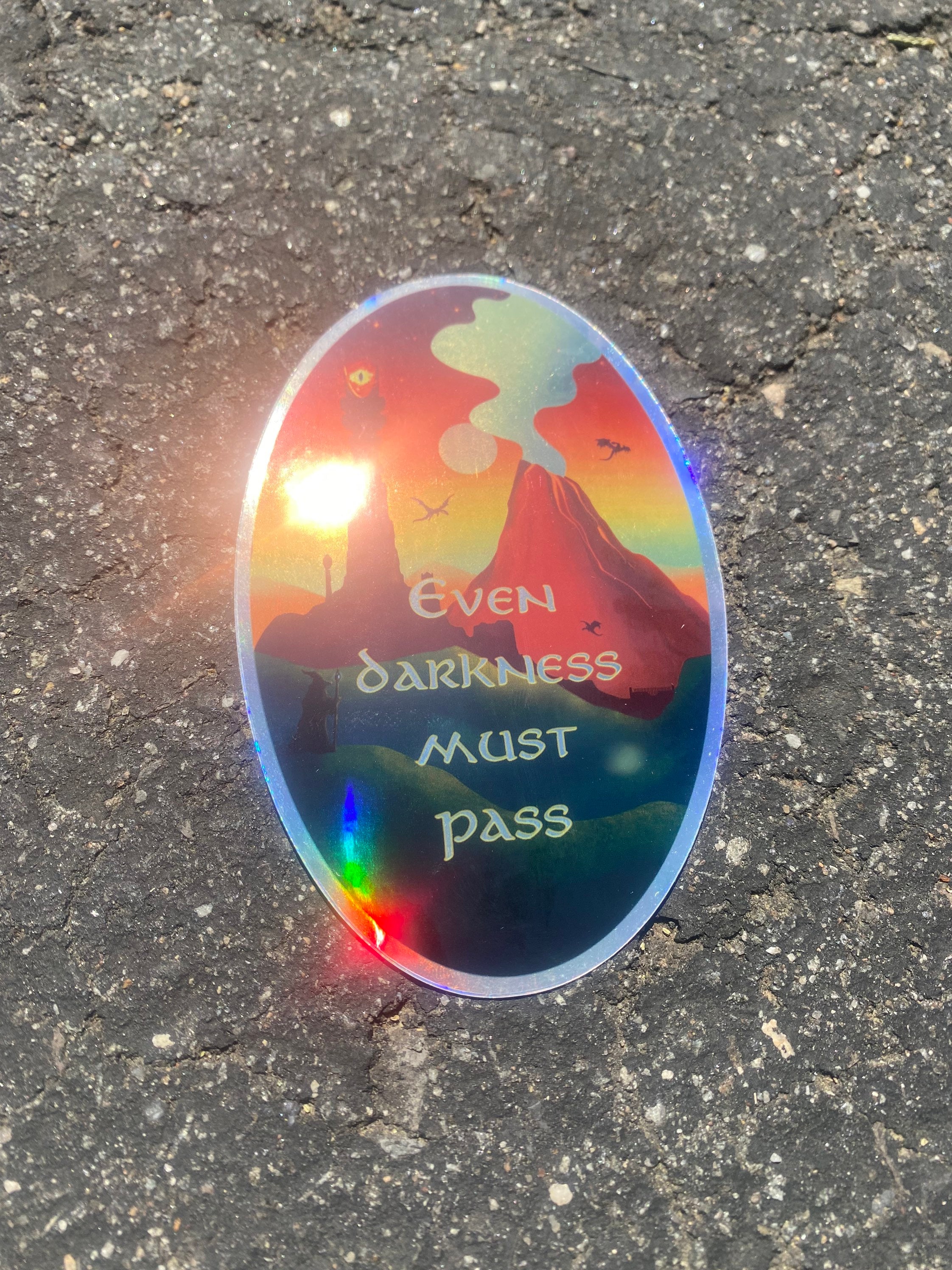 Lord of the Rings Book Holographic Sticker, Fantasy, Reflective ...