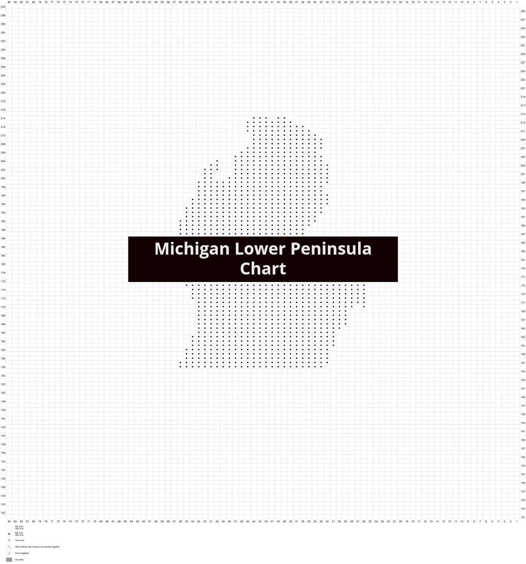 Michigan Lower Peninsula Chart for the Simply Stated Pillow - Knitting ...